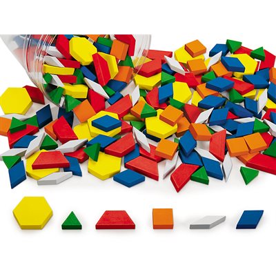 Wooden Pattern Blocks - 250 Pcs